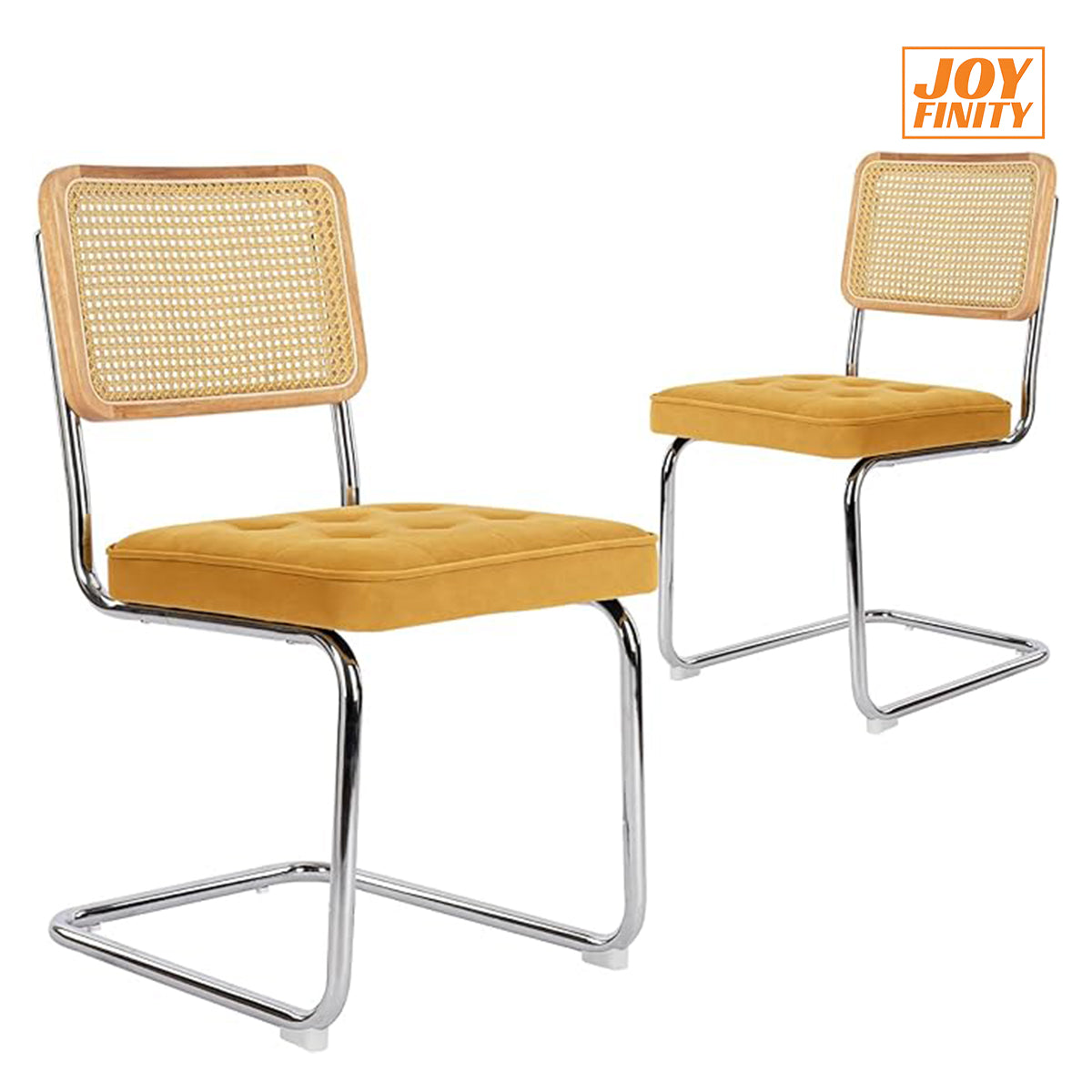 JOYFINITY Mid Century Modern Dining Chairs Set of 2 Armless Rattan Din